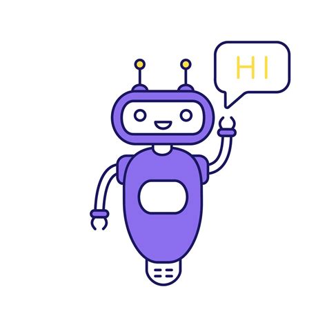 Chatbot Diciendo Hola Icono De Color Usuario De Saludo De Talkbot Asistente Virtual Ayudante