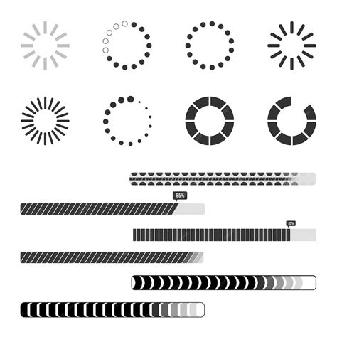 Premium Vector Set Of Vector Loading Icons Loading Bar Progress