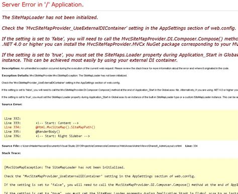 C Aspnet Mvc 5 Using Ninject The Sitemaploader Has Not Been