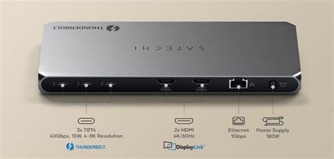 米satechi、displaylinkチップ搭載しm3 Macbook Airなどで最大4台の外付けディスプレイ出力が可能な12 In 1ドック「satechi Thunderbolt 4