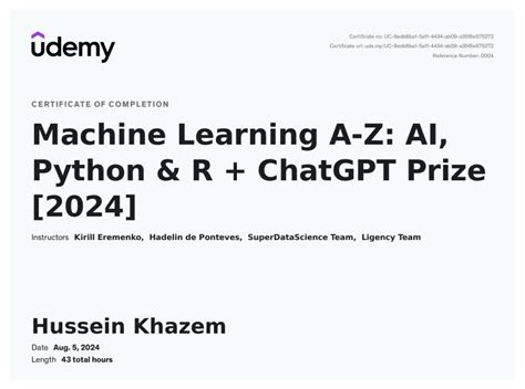 Hussein Khazem On Linkedin Machinelearning Ai Python R Udemy