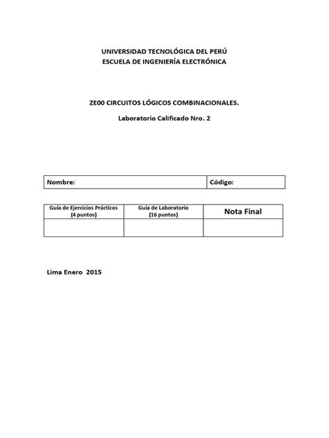 Lab 2 Circuitos Logicos 15158 Pdf Ciencias De La Computación Informática
