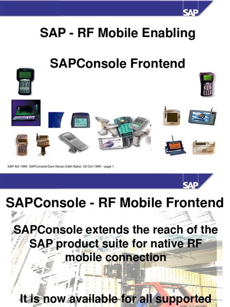 Sap Rf Mobile Enabling Sapconsole Frontend Sap Ag 1999 Sapconsoledani Kenan Edith Bakst 20