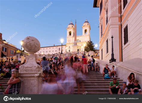 The Famous Spanish Steps In Rome At Sunset Stock Editorial Photo