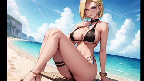 Android 18 On The Beach Anime On The Beach Clips4sale