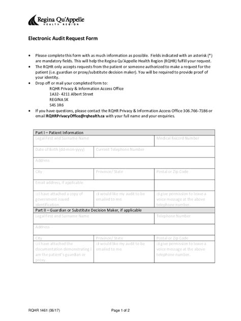 Fillable Online Electronic Audit Request Formplease Complete This