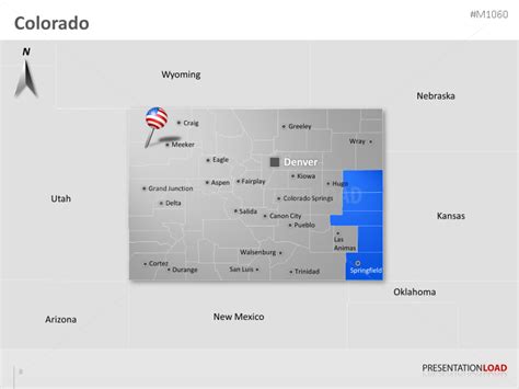 PowerPoint Map Colorado Counties USA PresentationLoad