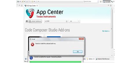 Unable To Istall Add Ons Code Composer Studio Forum Code Composer Studio TI E E Support