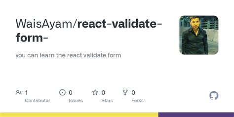 Github Waisayamreact Validate Form You Can Learn The React