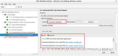 Generate Rtl Lint Check Report Using Hdl Workflow Advisor And Synopsys