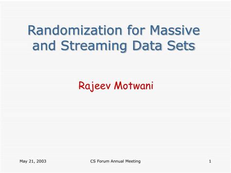 ppt randomization for massive and streaming data sets powerpoint