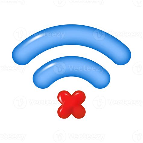 D Icon Of Crossed Out WIFI Isolated On A Transparent Background Wireless Internet Connection