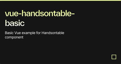 vue handsontable basic codesandbox