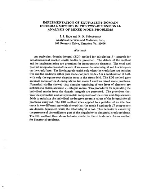 Pdf Implementation Of Equivalent Domain Integral Method In The Two