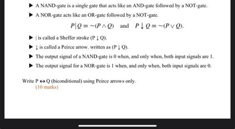 Solved A NAND Gate Is A Single Gate That Acts Like An Chegg