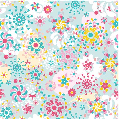 Floral Seamless Pattern Template Element Background Vector Template