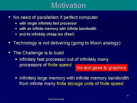 Data Warehousing Need For Speed Parallelism Data Warehousing