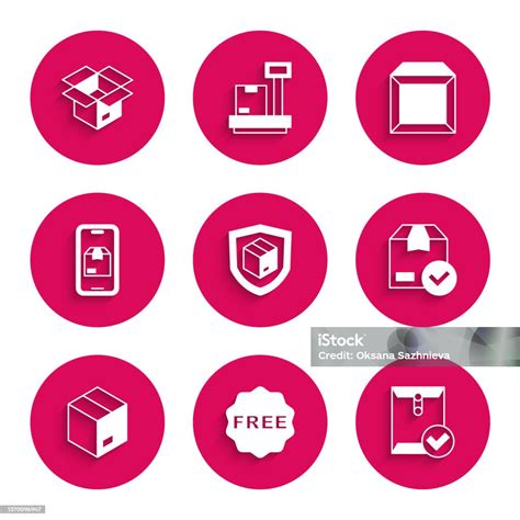 Set Delivery Security With Shield Rice Tag Free Envelope And Check Mark