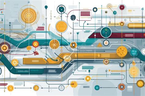 Flowing Characters And Logic Chains Represent Ai Language Processing In A Dynamic And Colorful