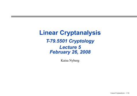 Slides Linear Cryptanalysis