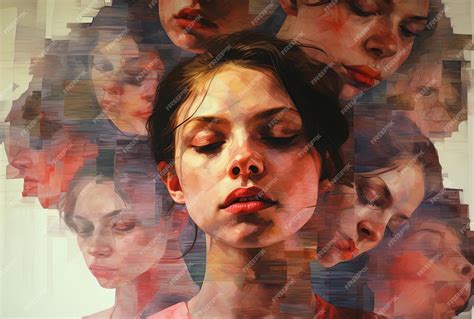 Premium Photo A Collage Of Girls Faces In The Back Of An Image In The