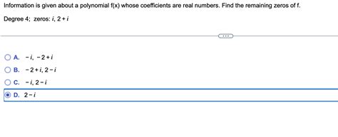 solved information is given about a polynomial f x ﻿whose