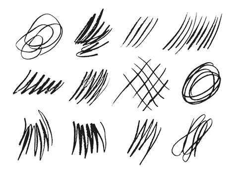 Premium Vector Set Of Vector Abstract Hand Drawn Pen Scribbles