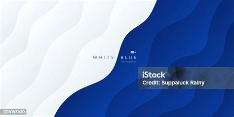 파란색과 흰색 레이어 배경에 추상 물결 모양 현대 곡선 패턴 바다 색상 심플한 플랫 디자인 커버 브로셔 템플릿 포스터 배너 웹