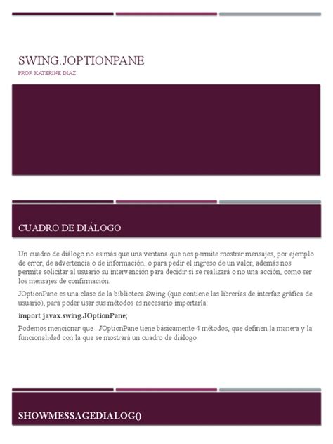Java Joptionpane Pdf Cadena Informática Caja De Diálogo