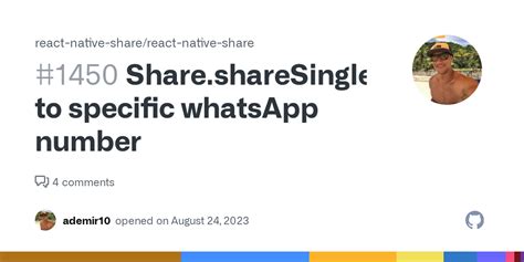 Sharesharesingleshareoptions To Specific Whatsapp Number · Issue