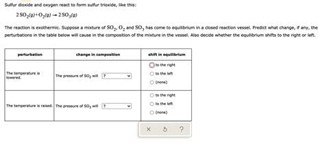 Sulfur Dioxide And Oxygen React To Form Sulfur Trioxide Like This 2s029029 2 So3g The Reaction