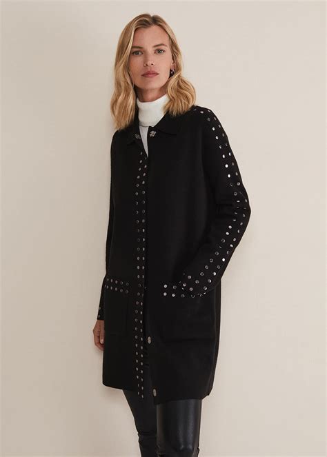 Cassidy Black Knitted Coat Phase Eight Uk