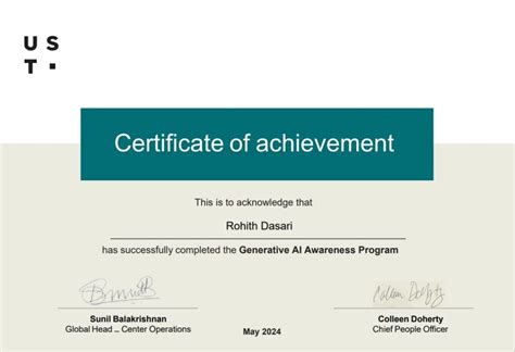 Rohith Dasari On Linkedin Ust Generativeai Achievement Learning Ai Innovation