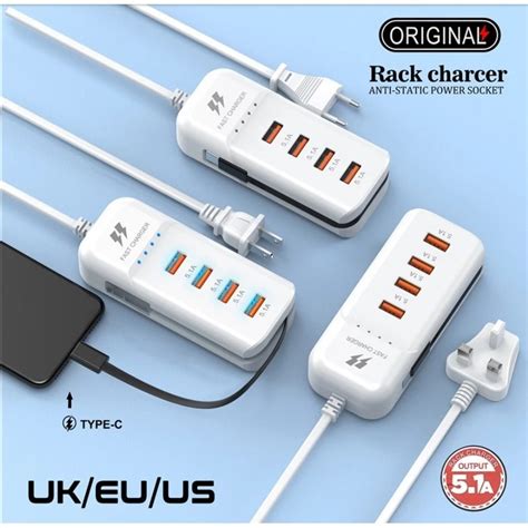 Port Usb Charger With Type C Socket Extension Cable Multi Port Dual Pd Fast Charging Head Fast