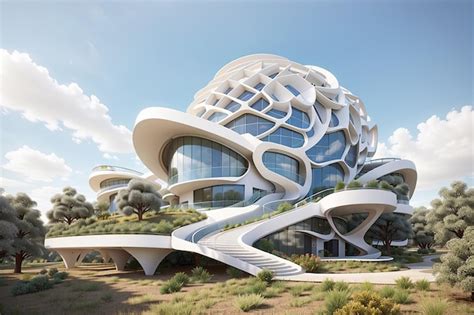 Premium AI Image Architecture And Nature Merge In Modern Design Generative Ai