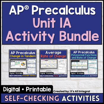 Unit A AP Precalculus Activity Bundle By It S All Integral TPT