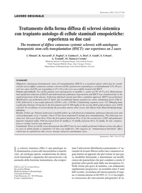Pdf The Treatment Of Diffuse Cutaneous Systemic Sclerosis With