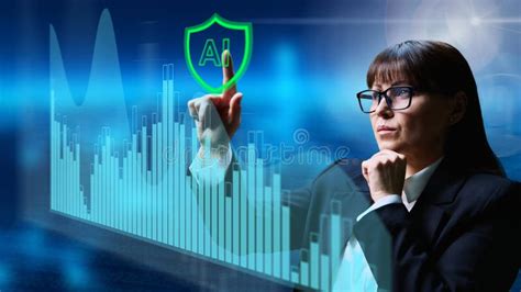 Business Woman Using Artificial Intelligence To Manage Work Learning Stock Image Image Of