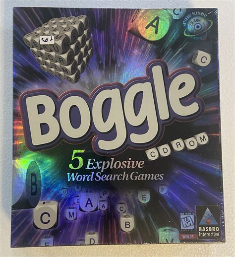 Boggle Hasbro Interactive 5 Explosive Word Search Games Pc Cd Rom 1997 Sealed Ebay