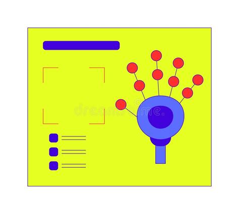 handprint biometrics 2d cartoon object stock vector illustration of