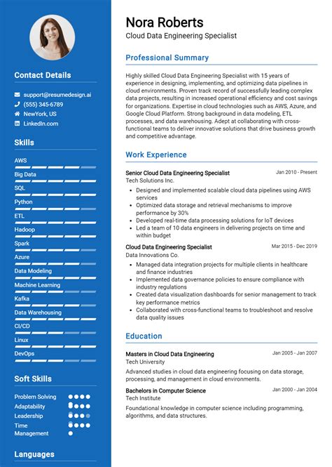 24 Cloud Data Engineering Specialist Resume Examples And Templates For