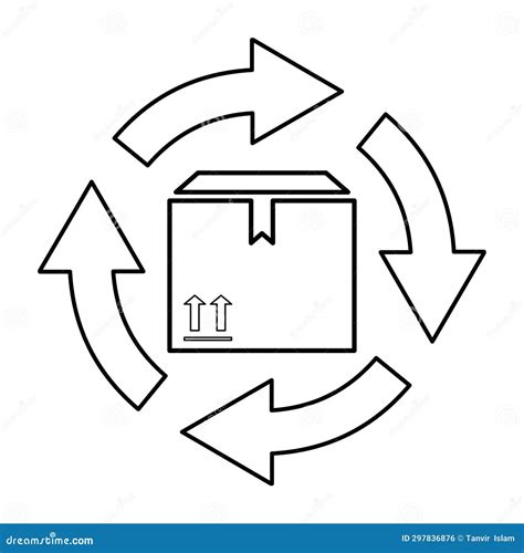 Parcel Return Icon In Outline Style Stock Illustration Illustration