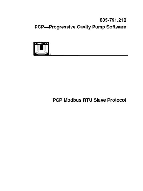 Unico Esp And Pcp Modbus Rtu Pdf Computer Engineering Computing