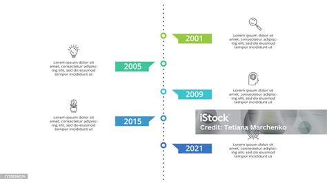 5 요소 웹 비즈니스 프리젠 테이션 벡터 일러스트레이션을위한 인포 그래픽 템플릿과 타임 라인 0명에 대한 스톡 벡터 아트 및 기타 이미지 Istock