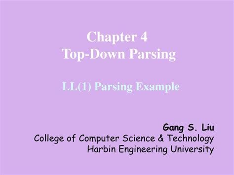 Ppt Chapter 4 Top Down Parsing Powerpoint Presentation Free Download Id 4703744
