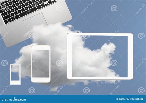 Illustration Of Cloud Computing Web Services With Smartphone Stock Image Image Of Holding