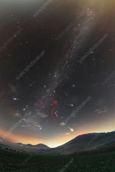 Orionids Meteor Shower Composite Image Stock Image C0592646 Science Photo Library