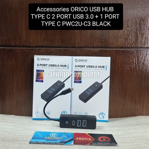Jual Accessories ORICO USB HUB TYPE C 2 PORT USB 3 0 1 PORT TYPE C PWC2U C3 BLACK Shopee