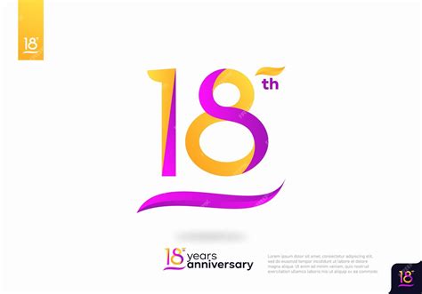 Premium Vector Number 18 Logo Icon Design 18th Birthday Logo Number