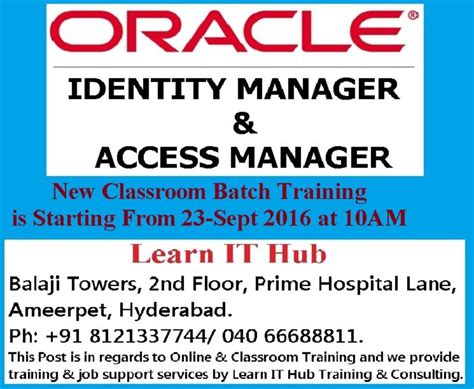 oracle identity manager and access manager classes starting from friday i